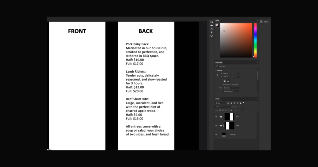 How to Draw Restaurant Menu in Photoshop? Easy Guide